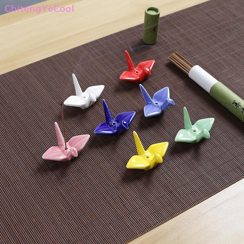 【HGPH】 1pcs Thousand Paper Crane Shaped Incense Stand Holder Ceramic ...