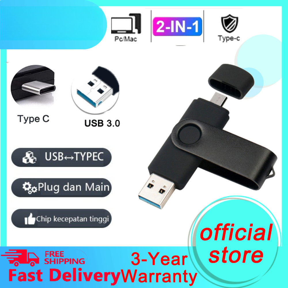 USB flash drive original 2TB/1TB/512GB/256GB USB3.0 high-speed 2-IN ...