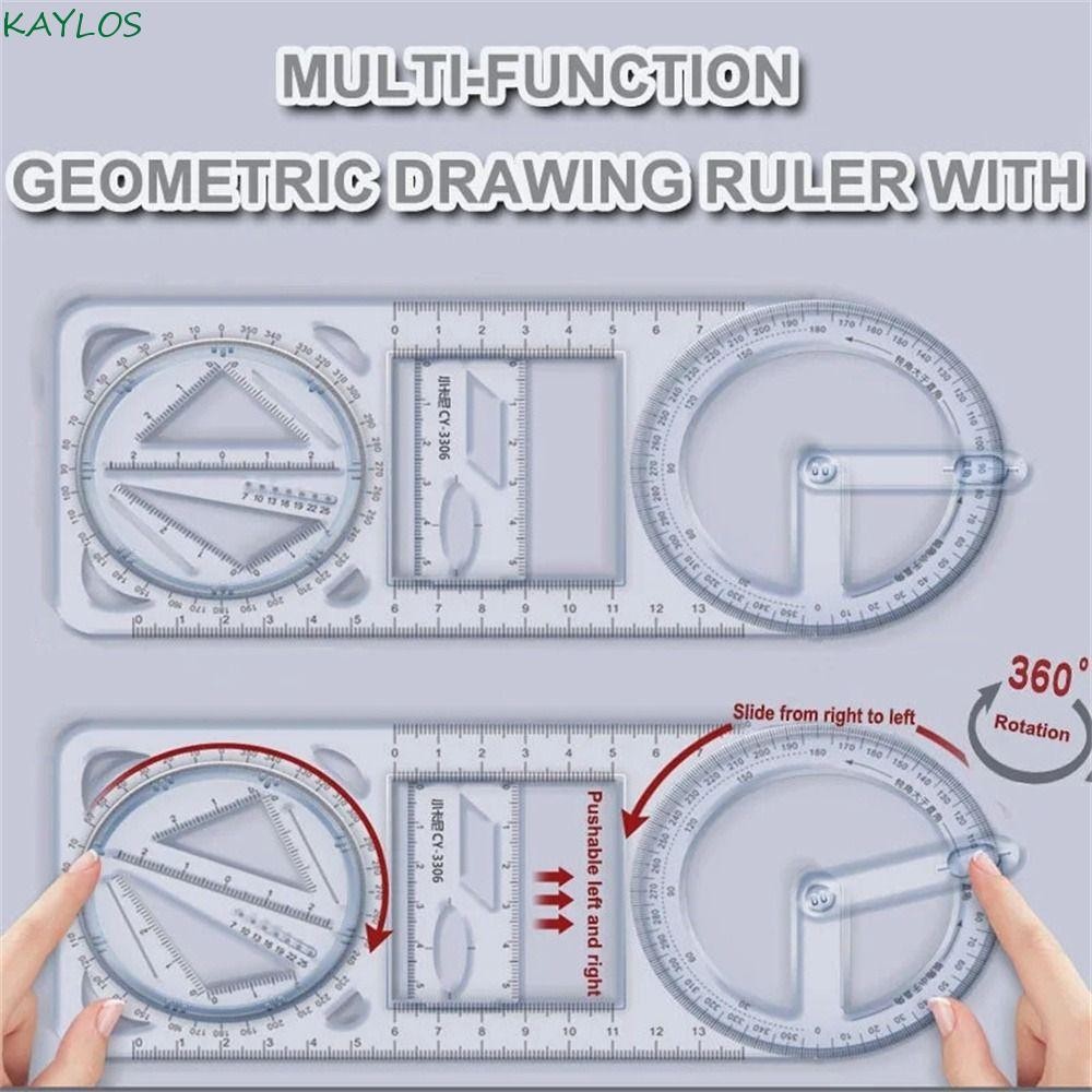 KAYLOS Drawing Ruler, Activity Angle Multifunctional Geometry Ruler ...