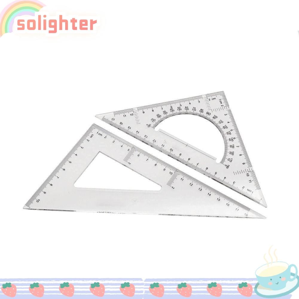 SOLIGHTER 2 Pack Plastic Ruler, Transparent Acrylic Ruler, Drafting ...