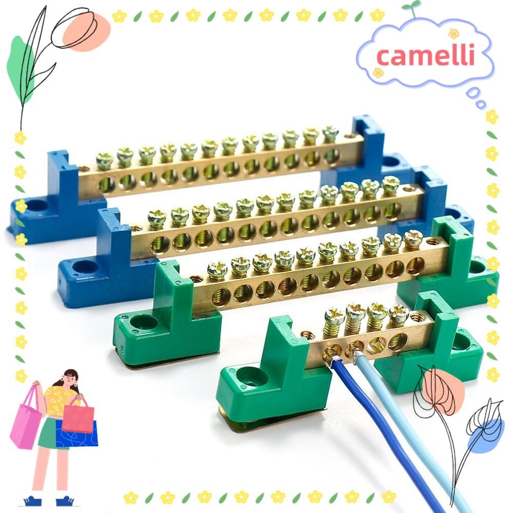 CAMELLI Copper Screw Terminal Block Brass Strip Protection Distribution ...