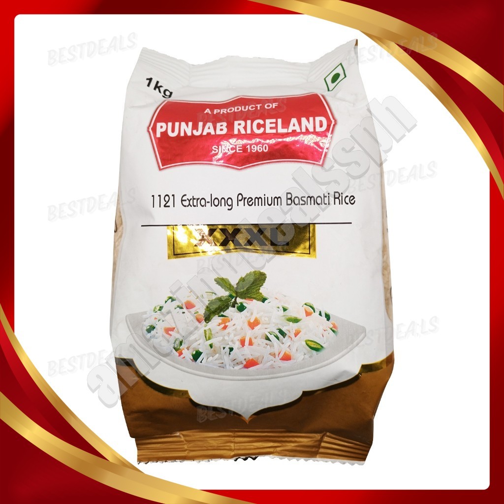 1kg Punjab Riceland XXXL 1121 extra long premium Basmati Rice | Shopee ...