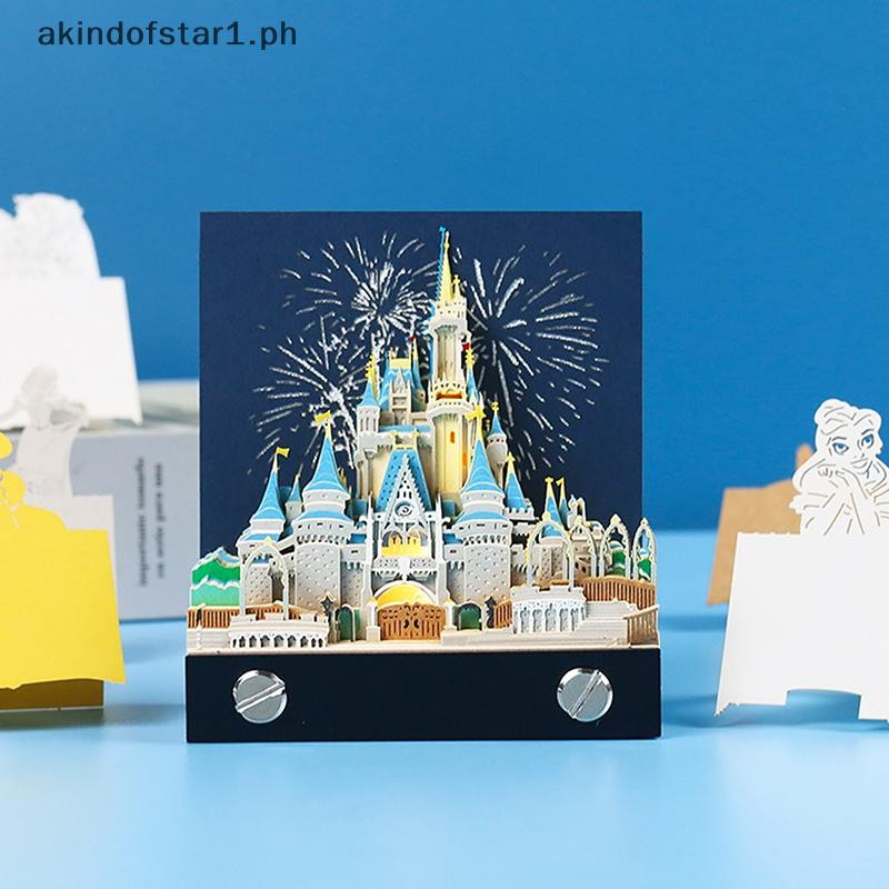 { ADOD } Castle Desk Calendar With LED Lights 2025 Calendar Memo Pad ...