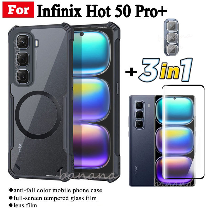 3 in 1 Infinix Hot 50 Pro Plus Shockproof Phone Case With Magnetic ...