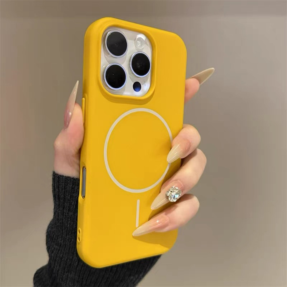 Fine Circle Magnetic Liquid Silicone Phone Case For iPhone 16 Pro Max ...