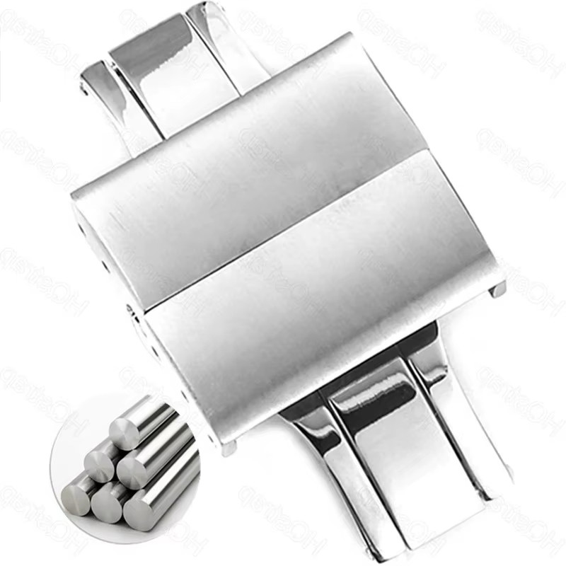 16mm 18mm 20mm 22mm Butterfly Buckle Watch Strap Button Double Press ...