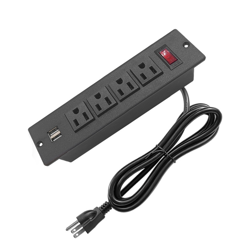 Hidden Socket Desk Extension Cord With USB 4 Outlets 2 Meters Extension ...