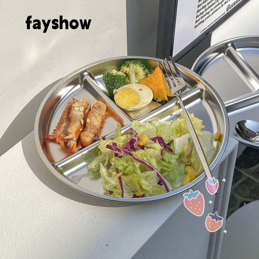FAY Portion Control Plates, 304 Stainless Steel Reusable Divided Plates ...