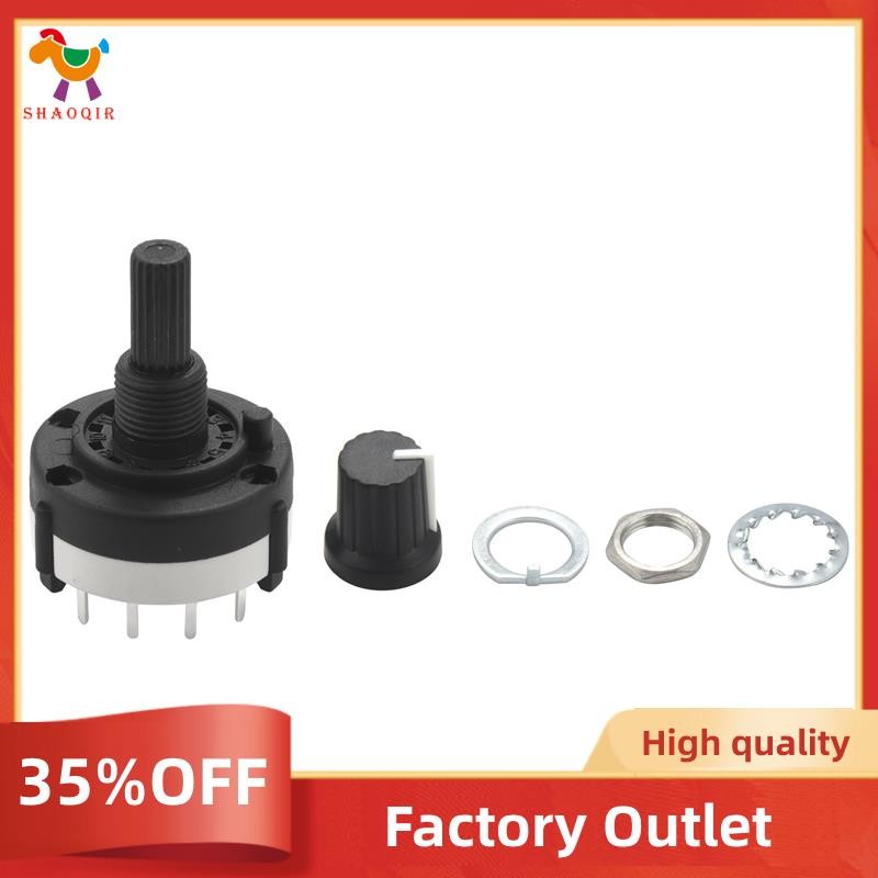 3P4T 3 Pole 4 Position Single Band Selector Rotary Switch w Knob ...