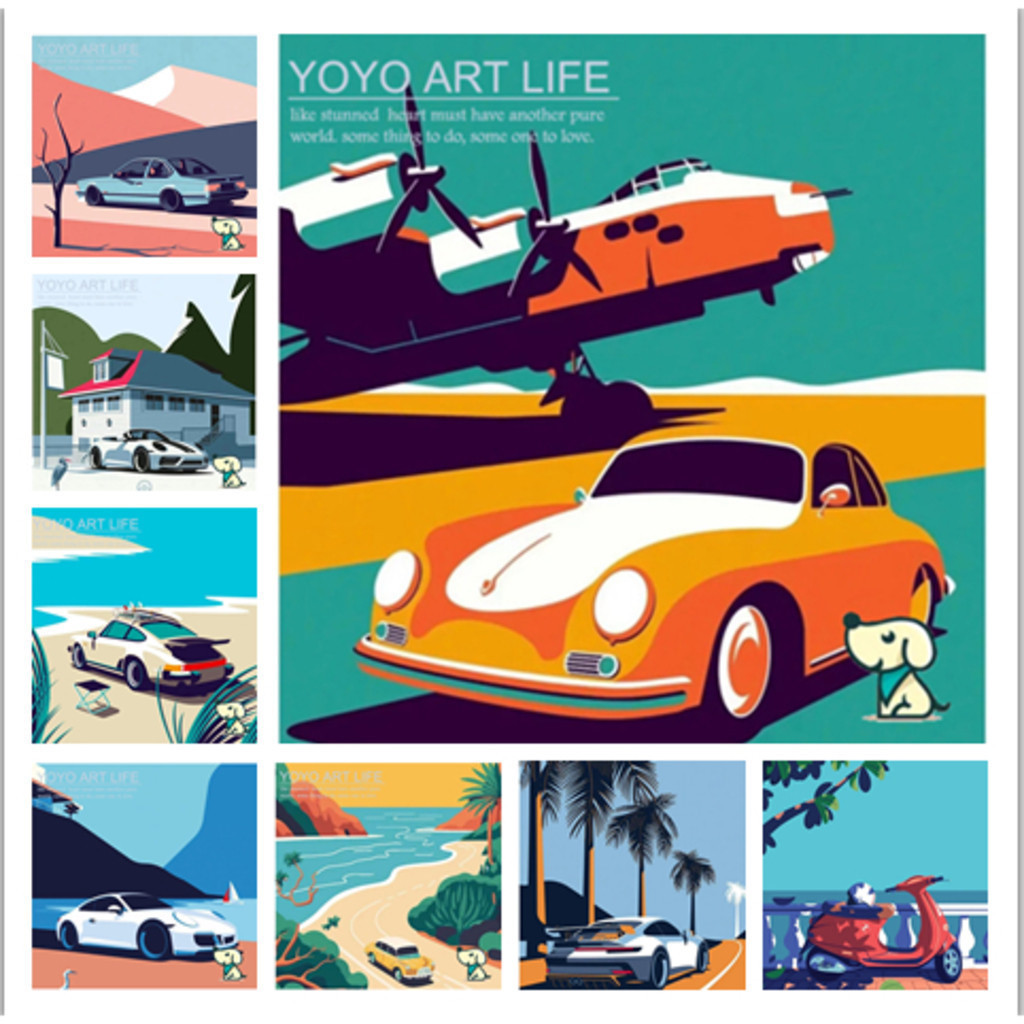 Zet Art 20*20 Framed Wall Art DIY Canvas Plan Painting by number Artist ...