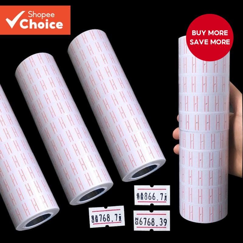 10 Rolls Self-Adhesive Price Label Stickers, Single Row Paper Labels ...