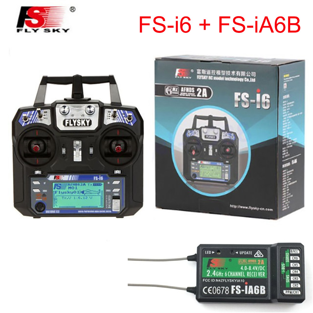 Flysky FS-i6 AFHDS 2A 2.4GHz 6CH Radio System Transmitter with FS-iA6B Receiver for RC ...