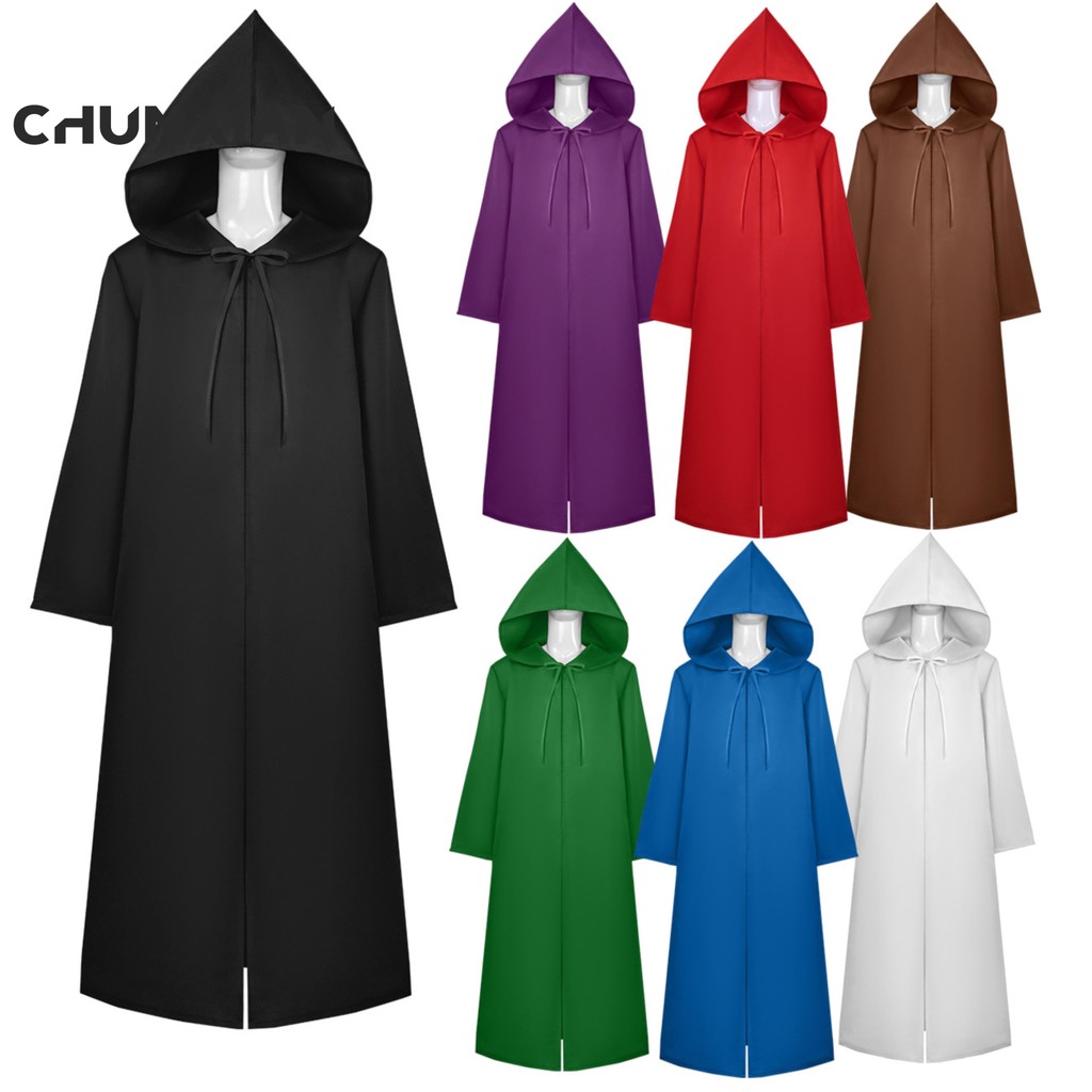 Halloween Death wizard Cloak Monk Hooded Robes Cloak Cape Friar ...