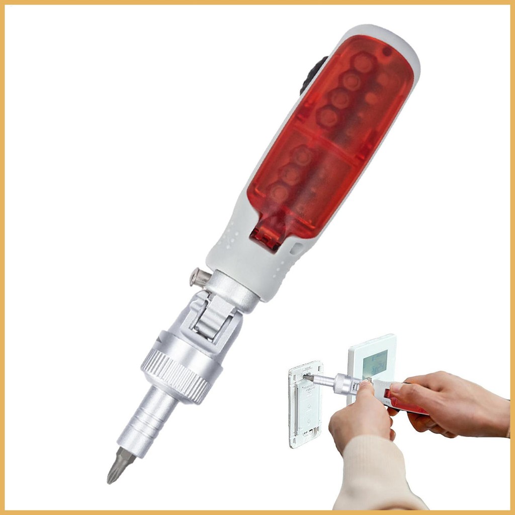 Ratchet Screwdriver Bit Set 15-in-1 Multibit Screwdriver Set 180 Degree ...