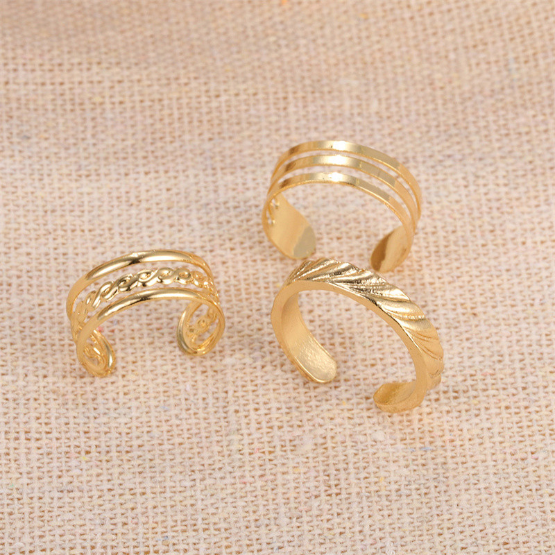 Marbit 3PCS Fashion Ins Open Toe Rings For Women Adjustable Simple ...