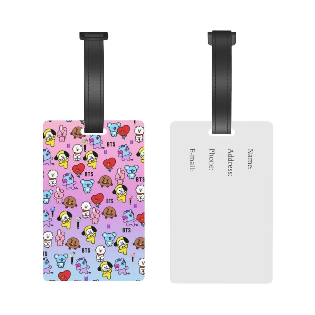 BT21 Luggage Tags Assorted Travel Suitcase Labels Business ID Card ...