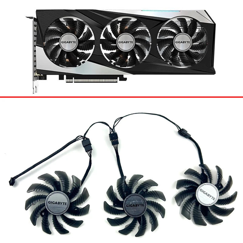 Cooling Fan 78MM 4PIN PLD08010S12HH T128010SU RX6500XT GPU FAN For ...