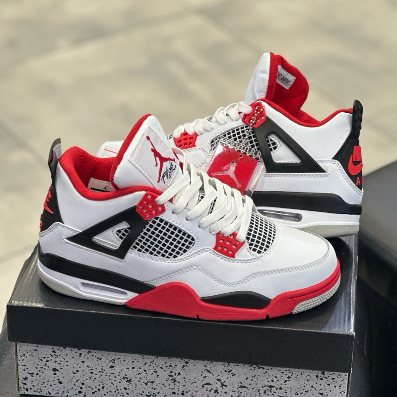 Jordan 4“J4 FIRE RED” by.Davekicks | Shopee Philippines