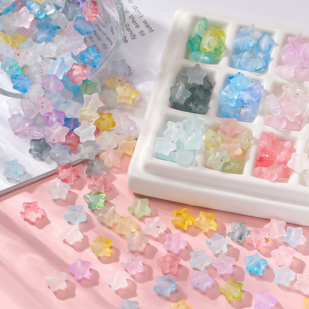 St.kunkka 50Pcs Acrylic Five-pointed Star Beads Loose Beads Gradient ...
