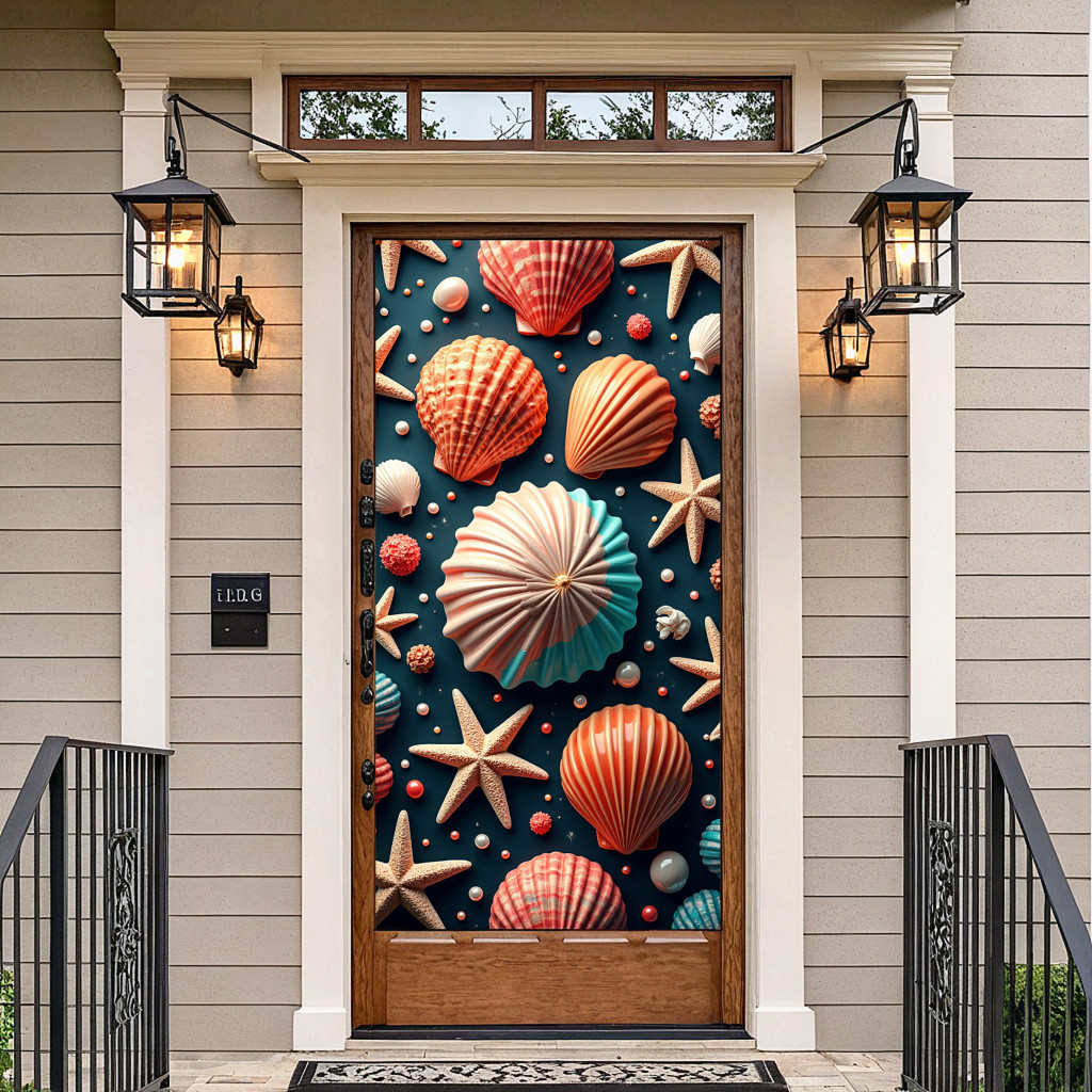 Seashell Ocean Theme Backdrop Banner Beach Party Decorations Summer ...