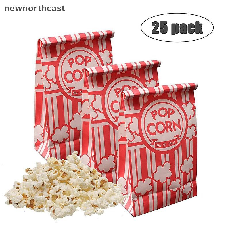 [newnorthcast] 25Pcs Popcorn Packaging Bag Carnival Stripes Bags ...