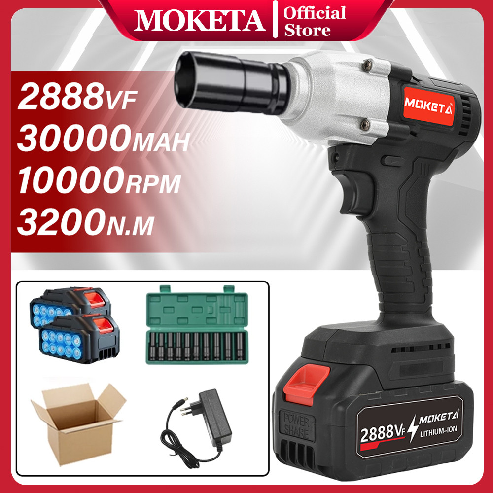 Moketa 288V Electric Impact Wrench Cordless Brushless Ratchet Driver ...