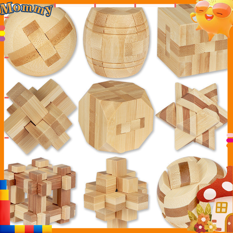 【🇵🇭 Ready Stock】Wooden Luban Lock IQ Brain Teaser Educational Toy Kids ...