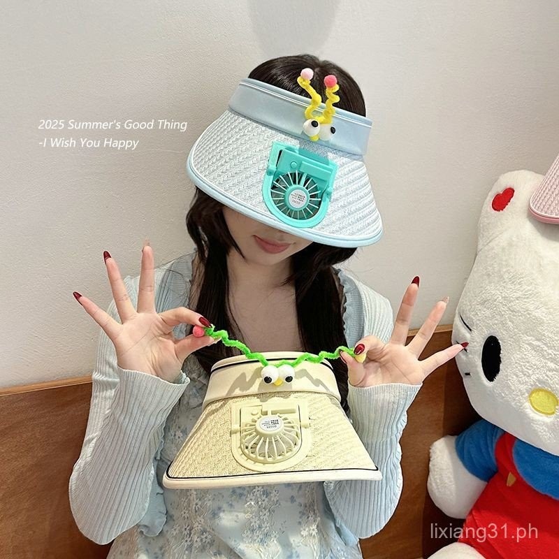 Creative Funny Fan Sun Hat UV Protection Cute Wide Brim Sun Hat Summer ...