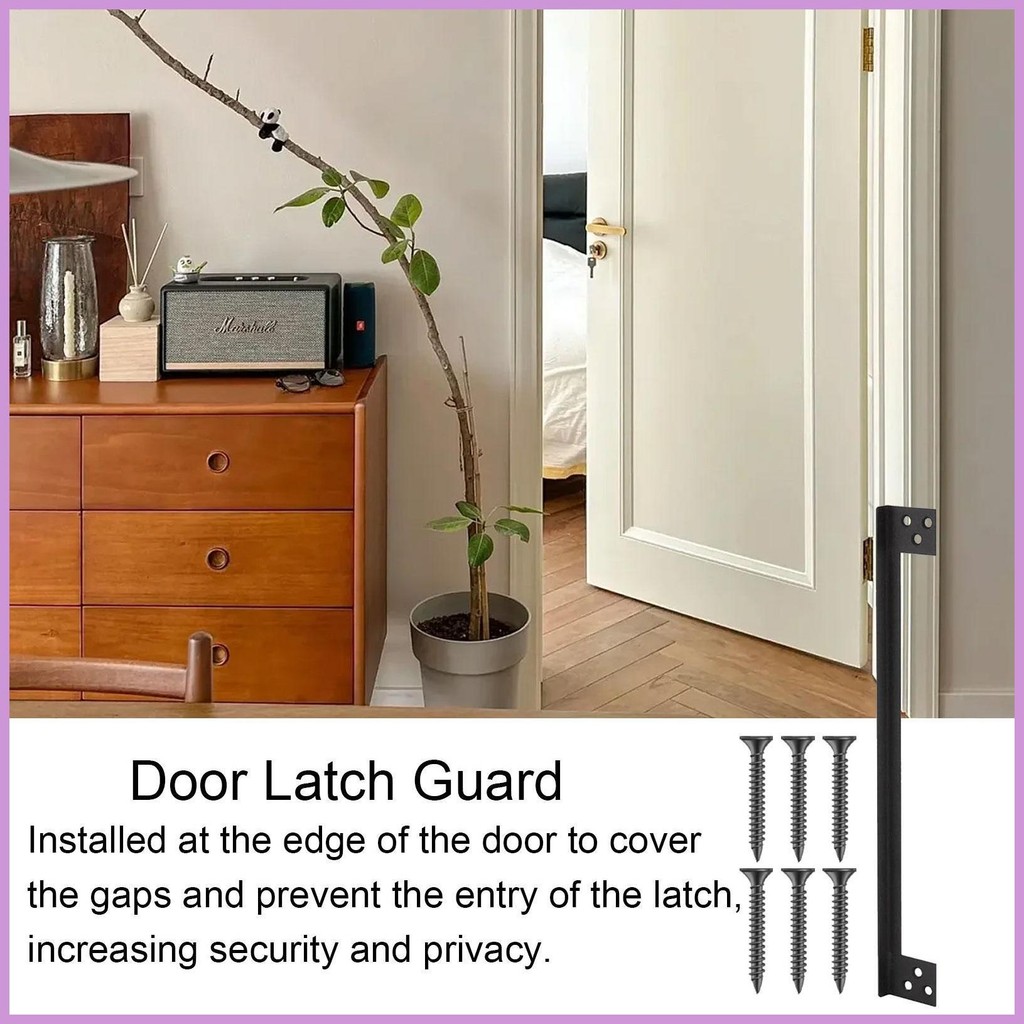 Door Latch Guard Plate Security Door Latch Protector Plate Matte Black ...