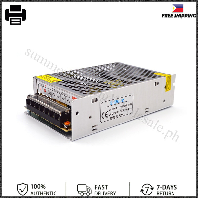 12V Power Supply 12 Volt 10A 120W AC 110V Transformer 220V To DC 12V ...