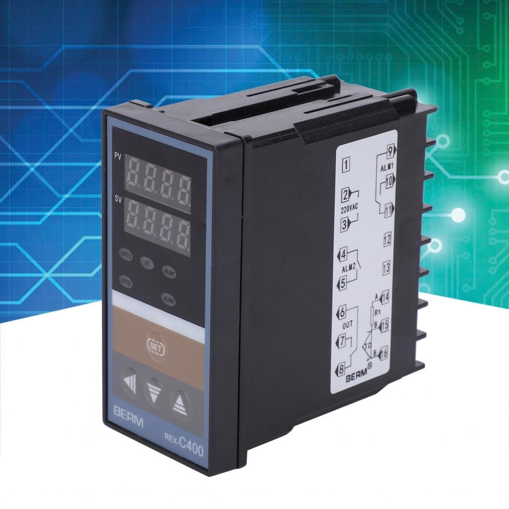 Xguli Temperature Controller Smart Adjustable Regulator Thermostat Switch REX-C400FK02-MxDA 220V ...