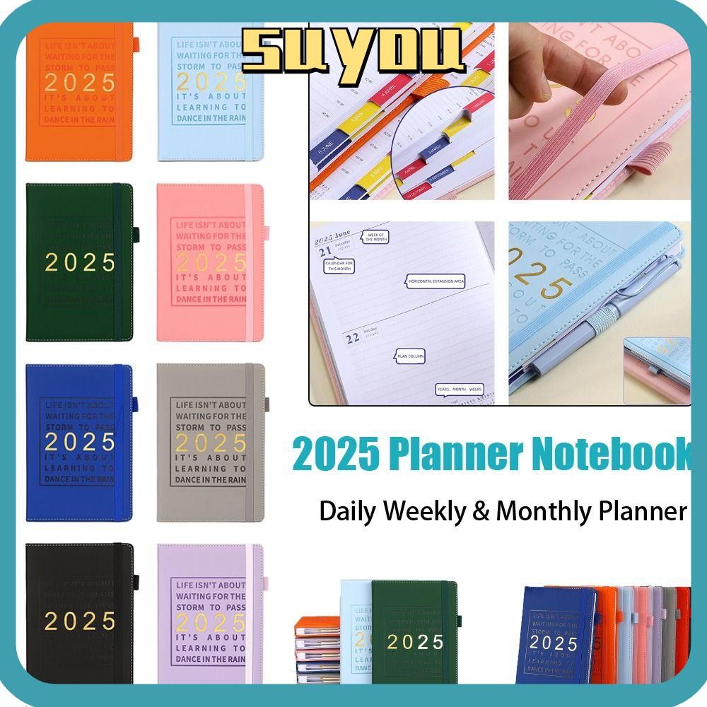 SUYO Daily Weekly & Monthly Planner, Time Management Leather Cover ...