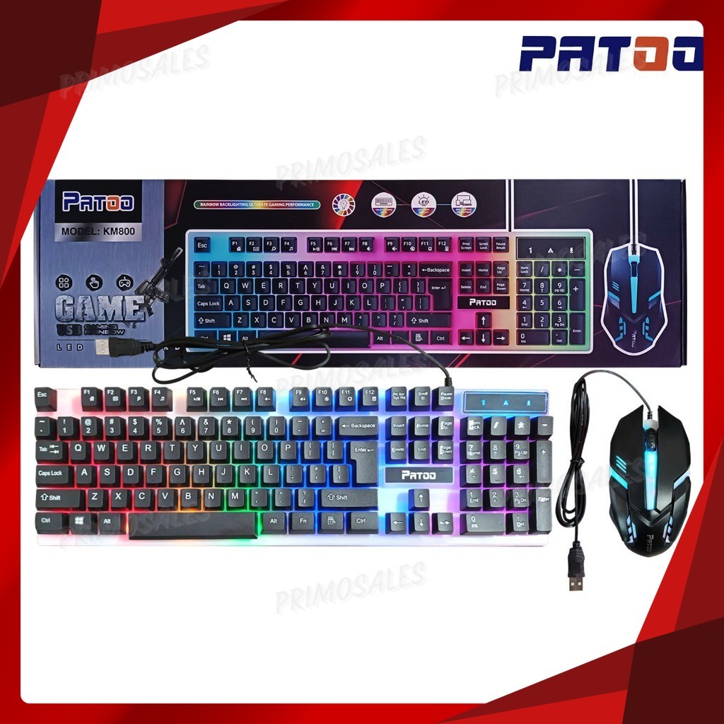 Patoo KM-800 LED Keyboard/mouse Bundle (With Fn Multimedia Keys) | Shopee Philippines