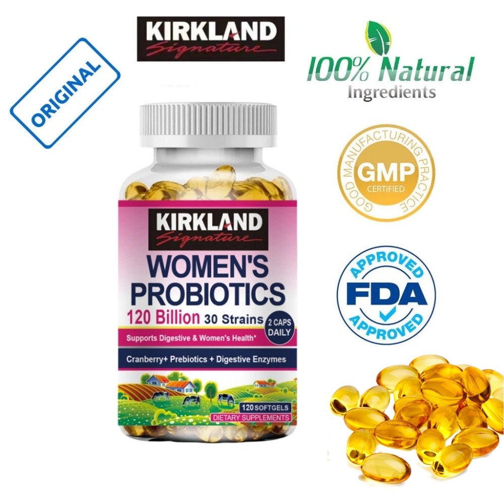 KIRKLAND Probiotics Women Capsules 120 Billion CFU, Digestive Enzymes, Helps Gut, Vaginal Health ...