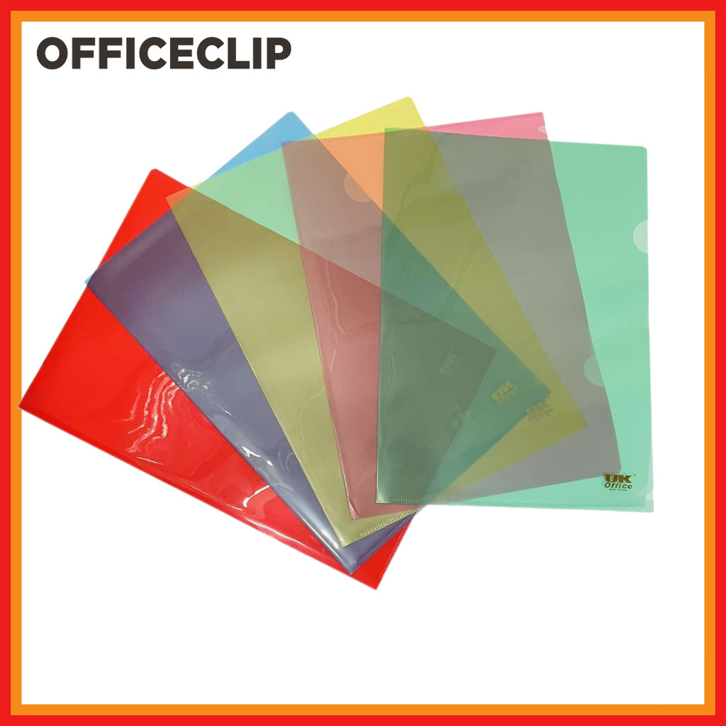 OfficeClip Plastic L-Type Folder Long and A4 | Sold per pc | Shopee ...