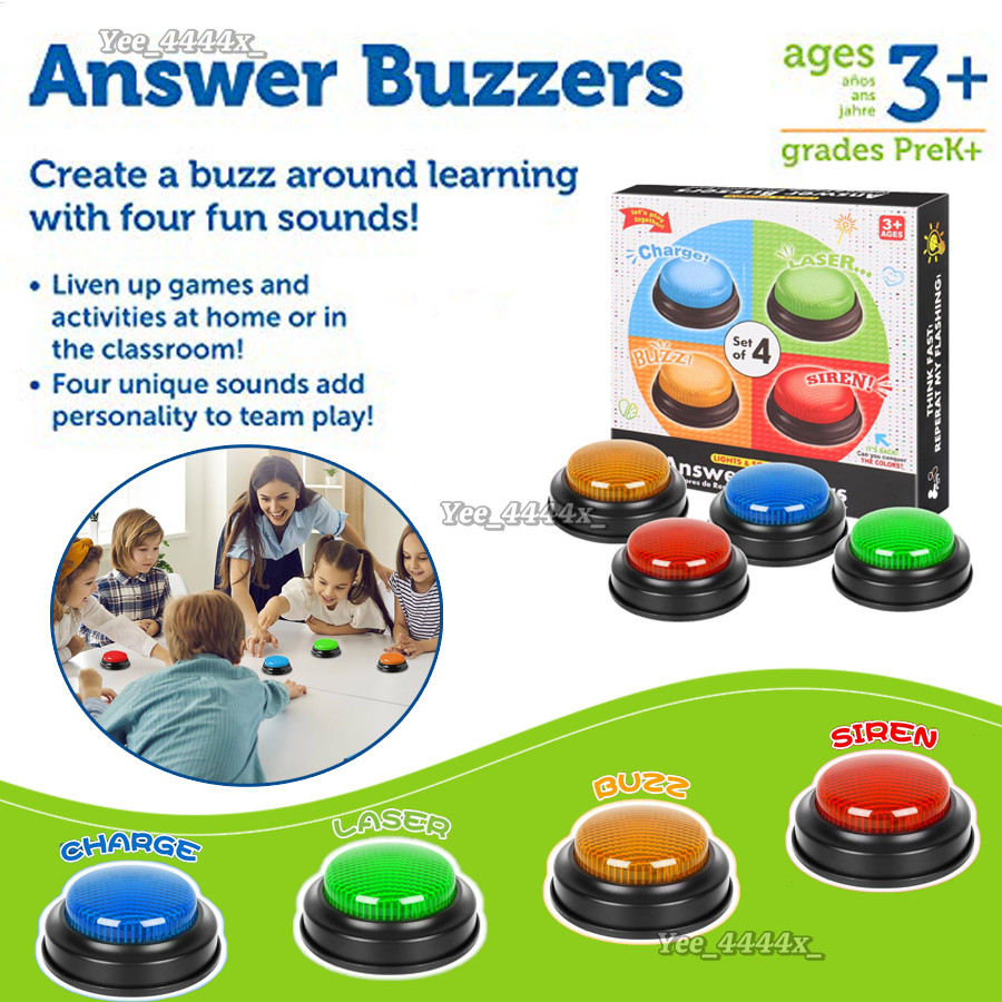 Quiz Game Buzzer Button with Lights and Sounds PK competition props For ...