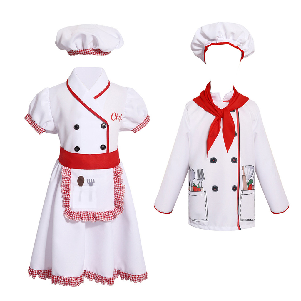 Lorilida Kids Girls and Boys Chef Costume Chef Hat Chef Top Dress Apron ...