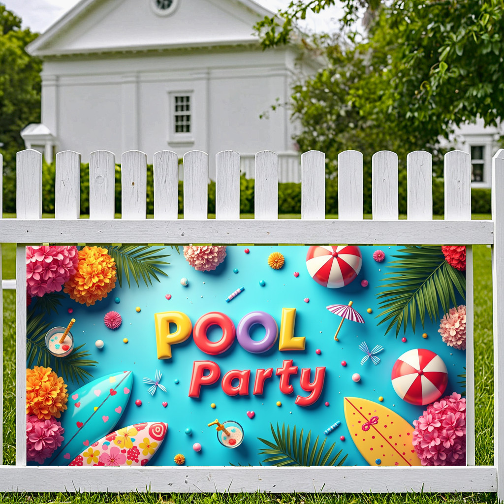 Pool Party Photography Props Backdrop Beach Summer Outdoor Event ...