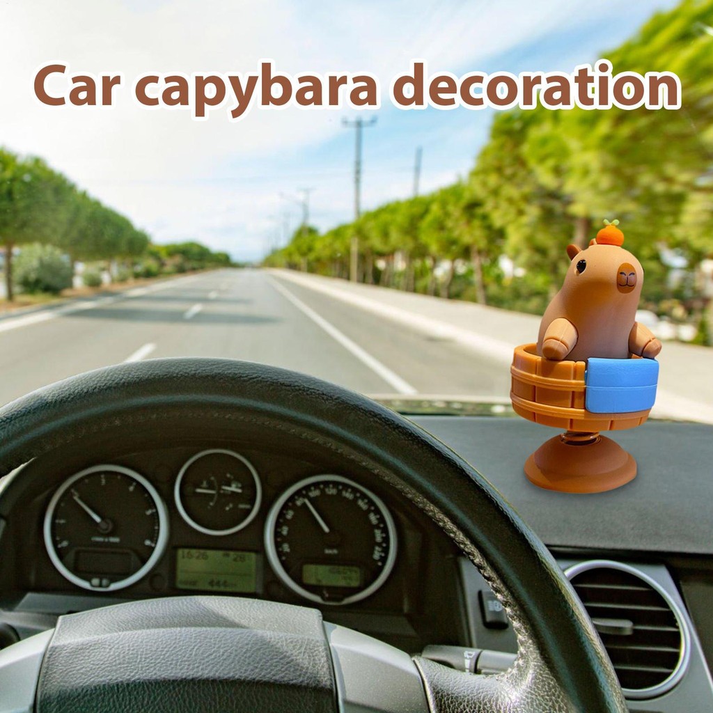 Car Capybara Figure Cartoon Capybara Dashboard Figure Automotive Trim ...