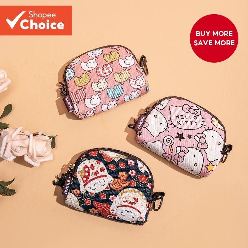 Lucky Cat Coin Purse Cute Semi-Circle Zipper Wallet For Women Teens ...