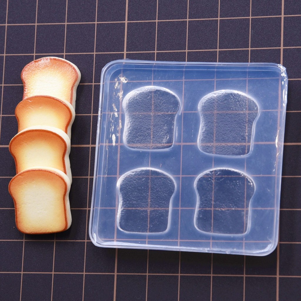 Miniature Food Play Bread Toast Bread Silicone Mold Mini diy Toast ...