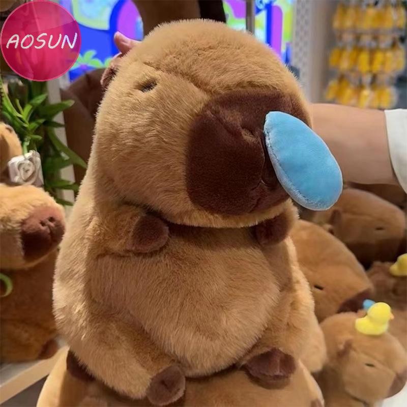 AOSUN New Fluffy Snotty Capybara Plush Doll Kawaii Capybara With ...
