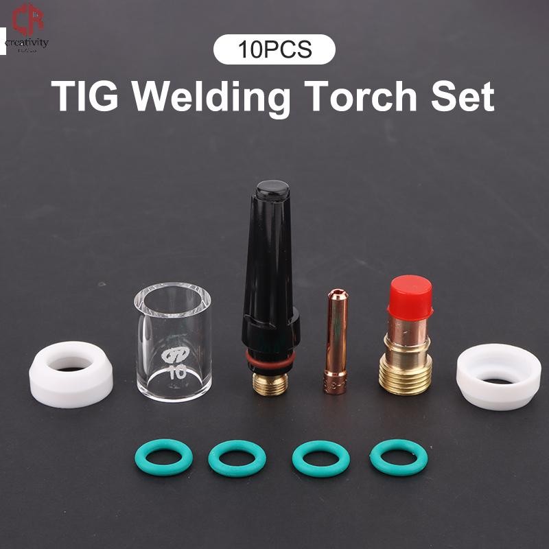 [CR] 10Pcs TIG Welding Torch Set Pyrex Glass Cup Kit Welding Nozzles ...