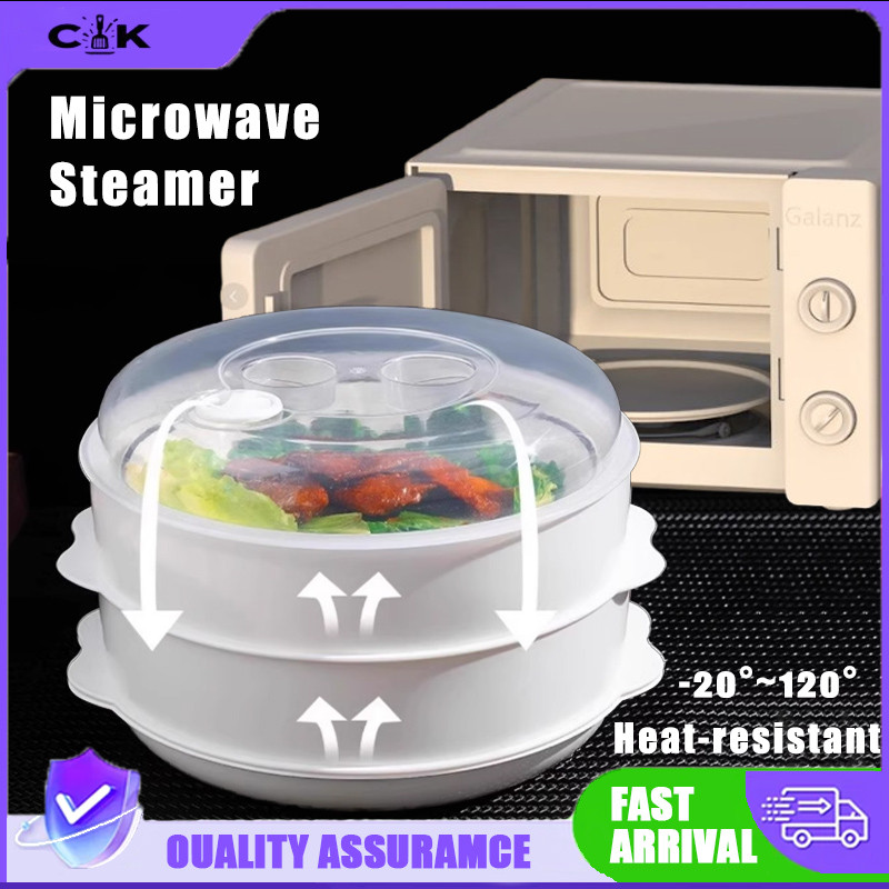 Multilayer Plastic Steamer Microwave Oven Steamer with Lid High ...