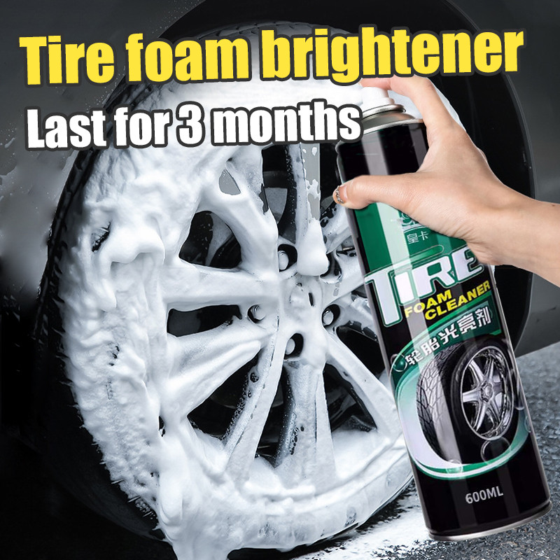 Tire Foam Cleaner Black Tire Wax Lotion High Gloss Spray Cleaner Polish ...