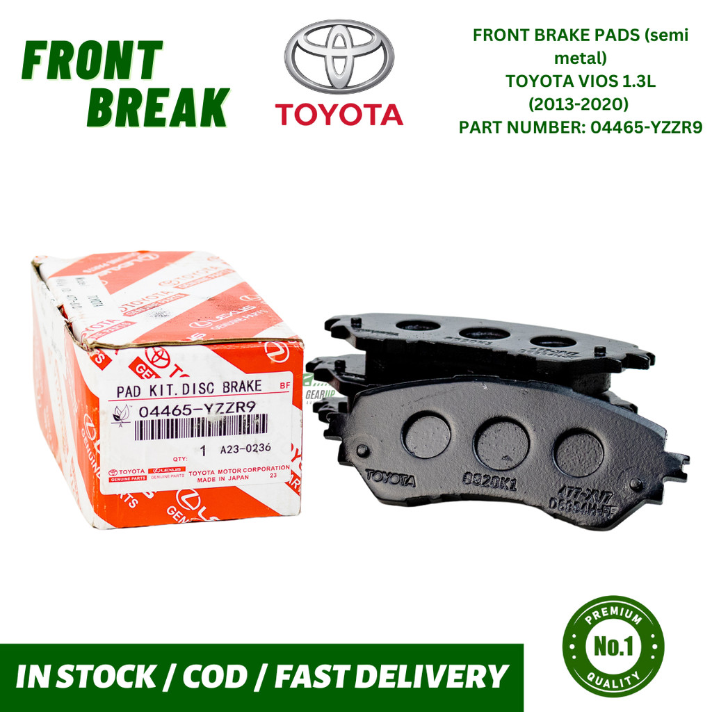 FRONT BRAKE PADS for TOYOTA VIOS 1.3L (2013-2020) (semi metal) (04465 ...