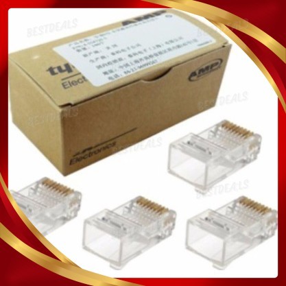 AMP TYCO RJ45 Connector SET OF 100PCS | Shopee Philippines
