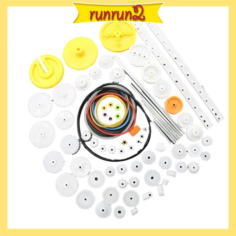 RUN 82Pcs Gear Package Kits Motor Gears Plastic Spindle Worm Gear Set ...