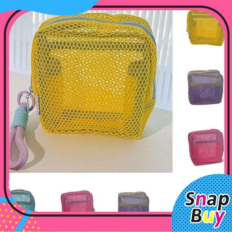 Mesh Zipper Bags, Handle Lightweight Portable Makeup Pouch, Durable ...