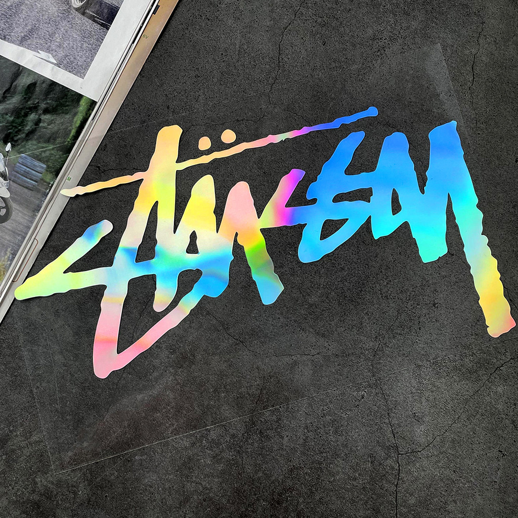 Stussy Reflective Motorcycle Accessories Car Scooter Decal Helmets ...